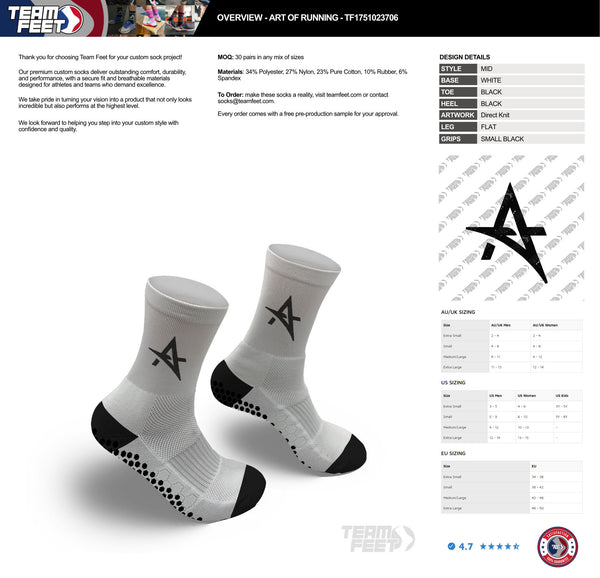 ART OF RUNNING - Grip Mid - Team Feet Socks 🧦